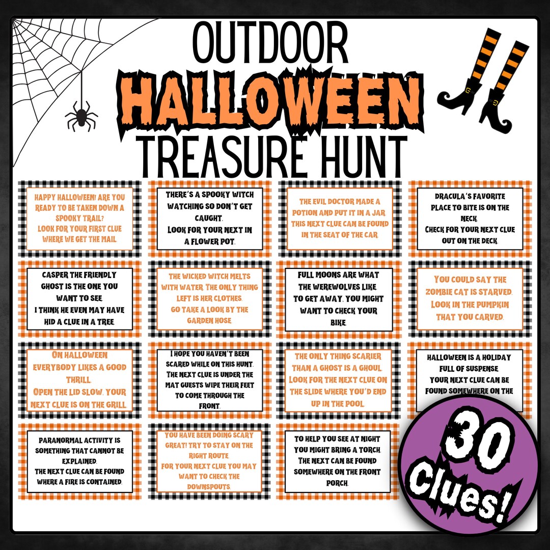 Halloween Scavenger Hunt for Kids丨outdoor Treasure Hunt丨scavenger Hunt ...