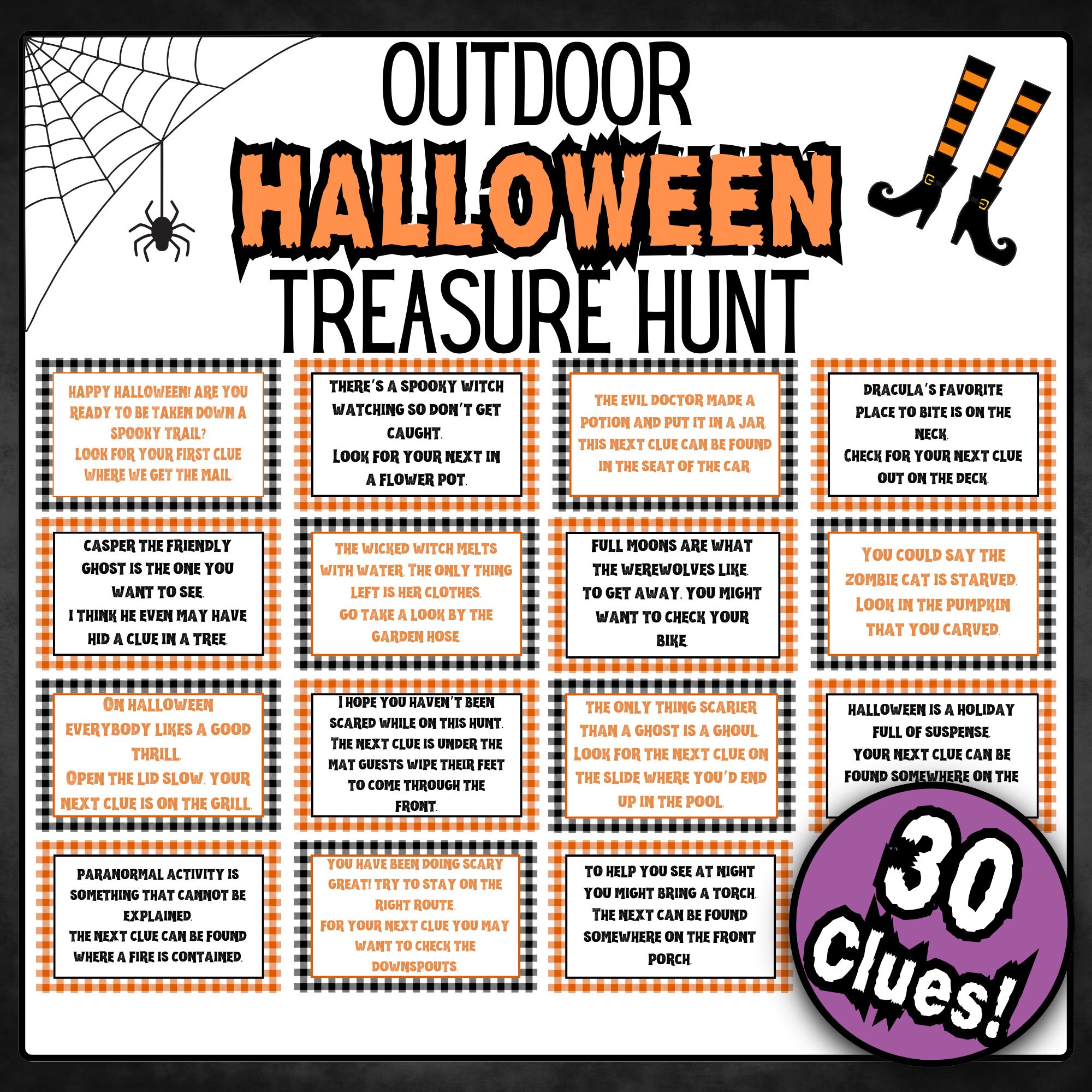 Halloween Scavenger Hunt for Kids丨outdoor Treasure Hunt丨scavenger Hunt ...