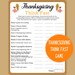 Thanksgiving Think Fast Game | Printable Thanksgiving Game ...
