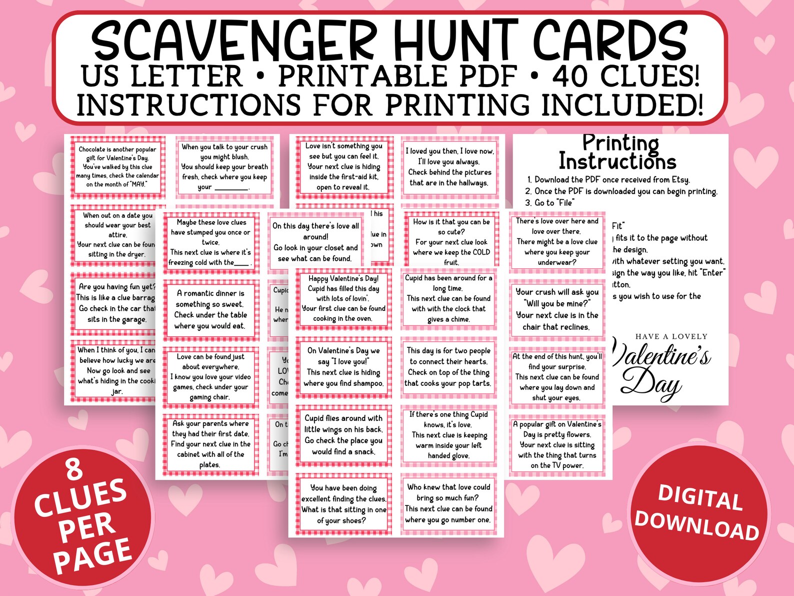 Indoor Valentine’s Day Scavenger Hunt丨valentine’s Treasure Hunt丨 ...