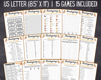 Thanksgiving Game Printable Bundle - Etsy