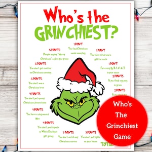 Who's the Grinchiest丨who is the Grinchiest丨grinchmas Printable Game丨 ...