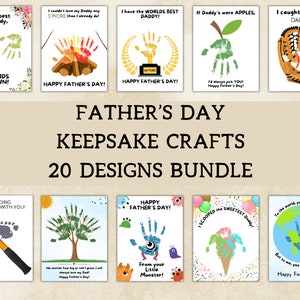 Fathers Day Handprint Craft Bundle | Fathers Day Art Craft Printable ...