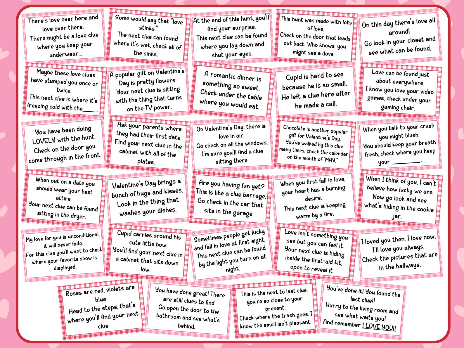 Indoor Valentine’s Day Scavenger Hunt丨valentine’s Treasure Hunt丨 ...