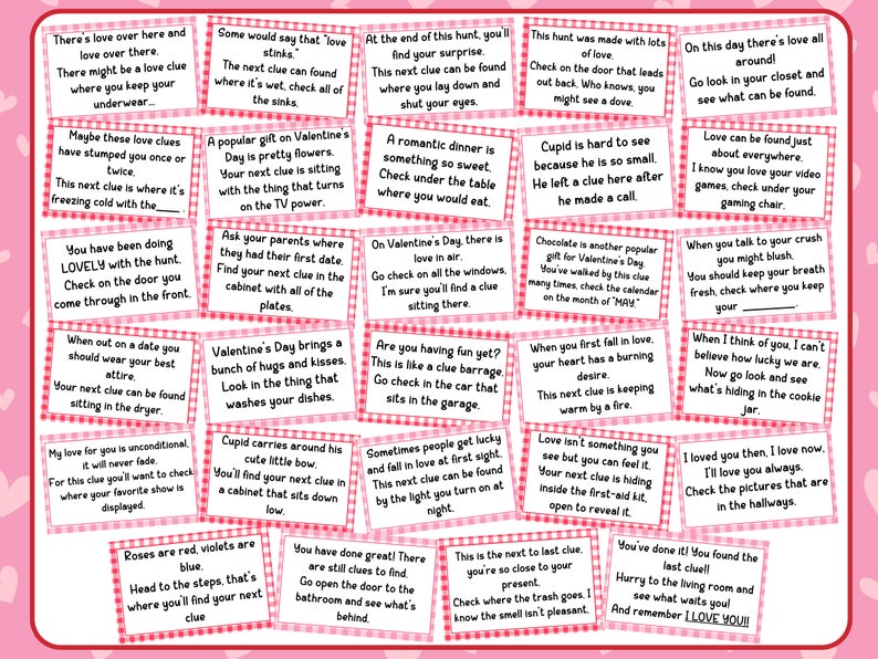 Indoor Valentines Day Scavenger Hunt丨valentines Treasure Hunt丨 ...