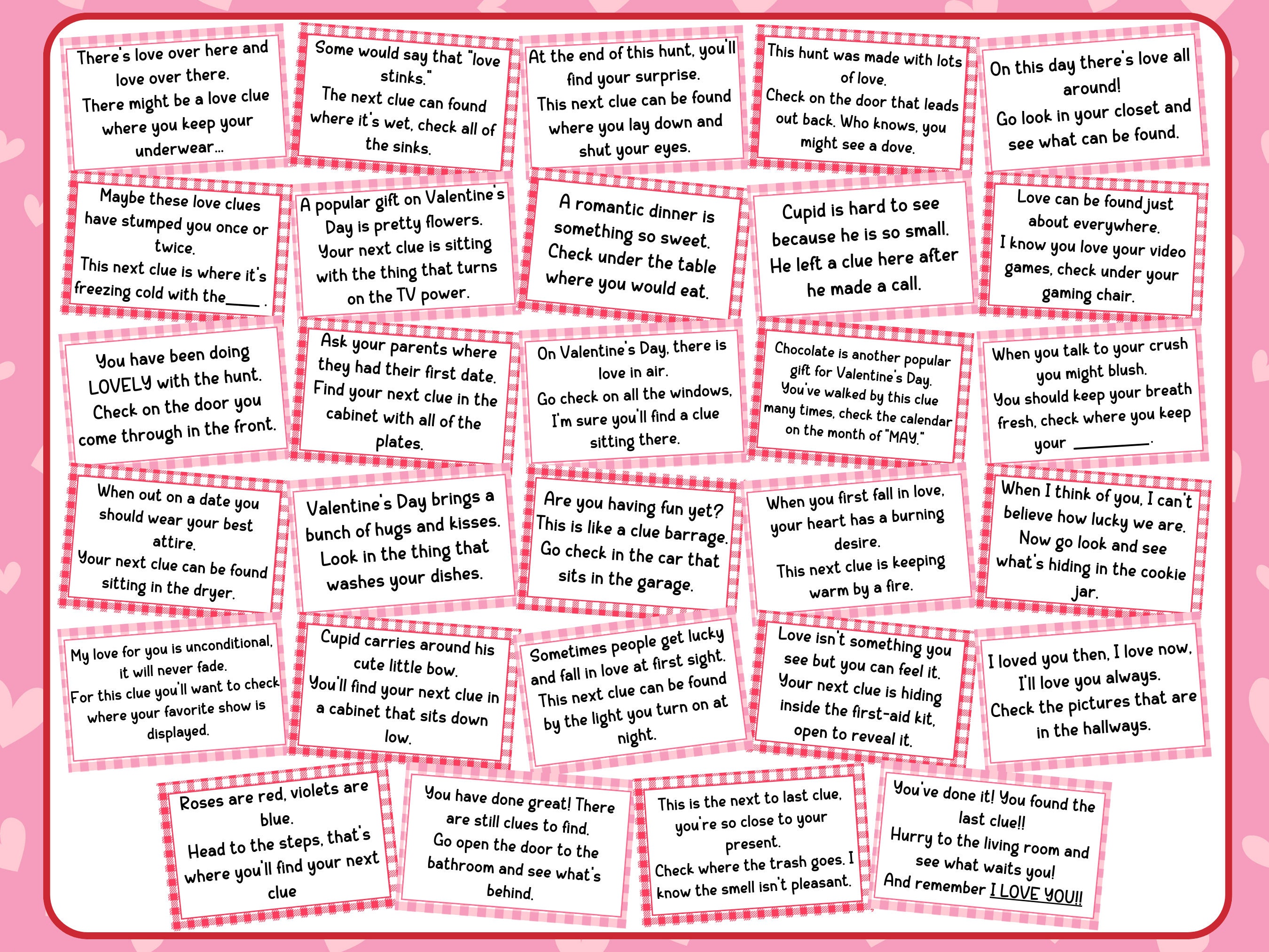 Indoor Valentine’s Day Scavenger Hunt丨valentine’s Treasure Hunt丨 ...