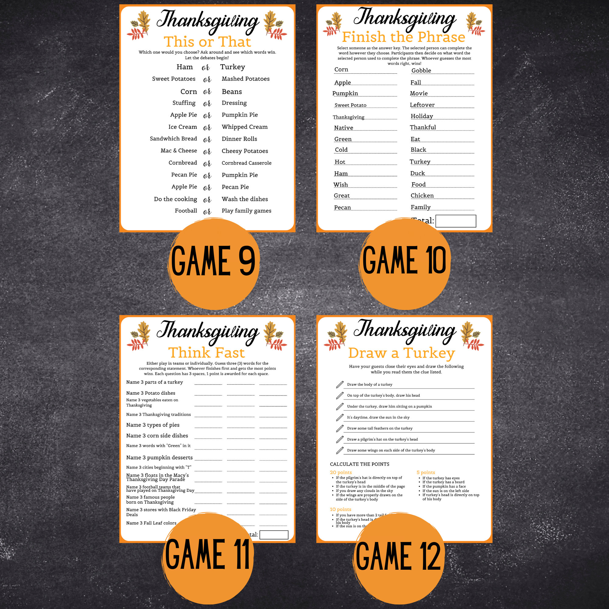 Thanksgiving Game Bundle, Thanksgiving Games Printable, Thanksgiving ...