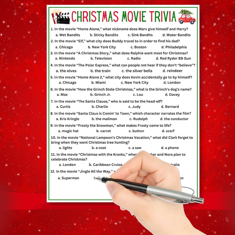 Christmas Movie Trivia | Christmas Movie Trivia Game | Christmas Party ...