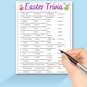 Easter Trivia丨easter Trivia Game Printable丨easter Trivia Facts丨easter ...