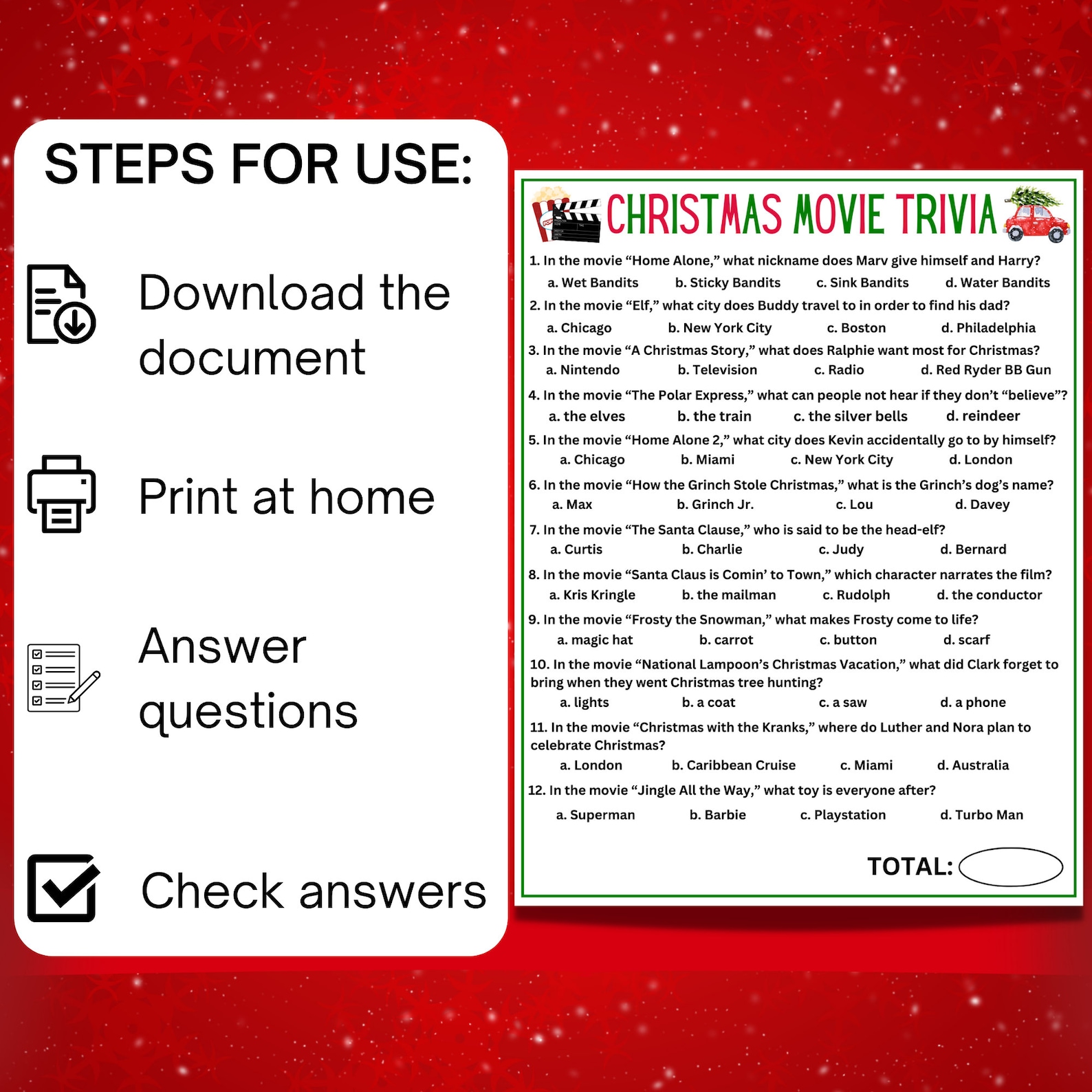 Christmas Movie Trivia | Christmas Movie Trivia Game | Christmas Party ...