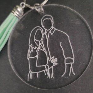 Personalized Photo Outline Engraved Acrylic Keychain - Etsy