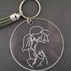 Personalized Photo Outline Engraved Acrylic Keychain - Etsy