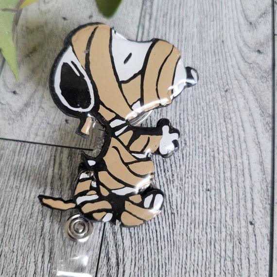Mummy Dog Halloween Badge Reel Holder - Etsy