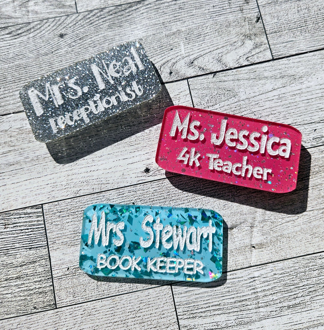 Personalized Acrylic Name Tags - Etsy