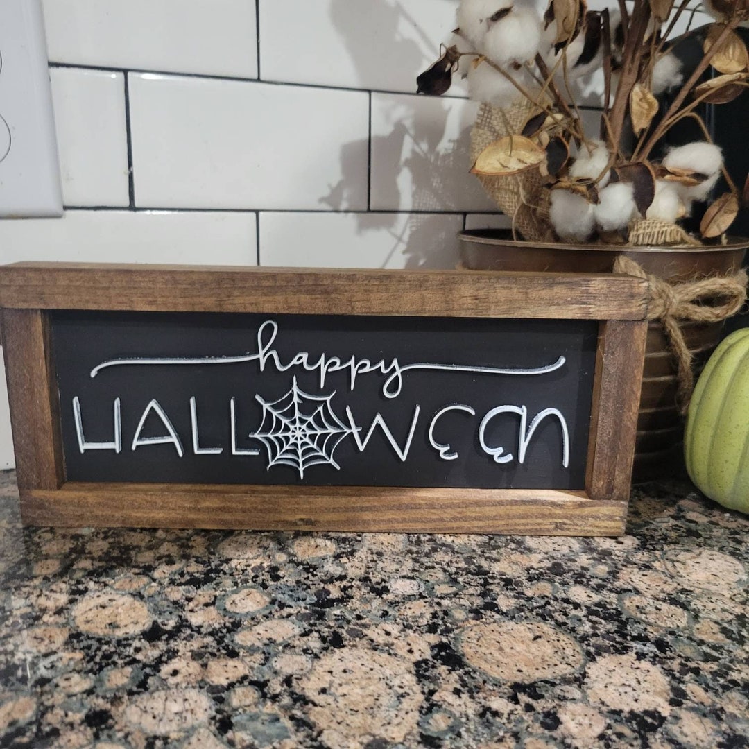 12x5 Happy Halloween Spider Web Sign - Etsy