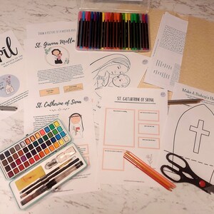April Activity Pack for Catholic Families (mary, Saints, Bible, Hymn ...