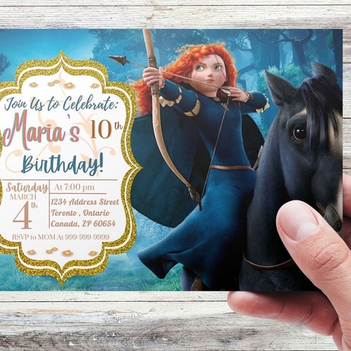 Princess Merida BRAVE BIRTHDAY Merida Editable Party - Etsy