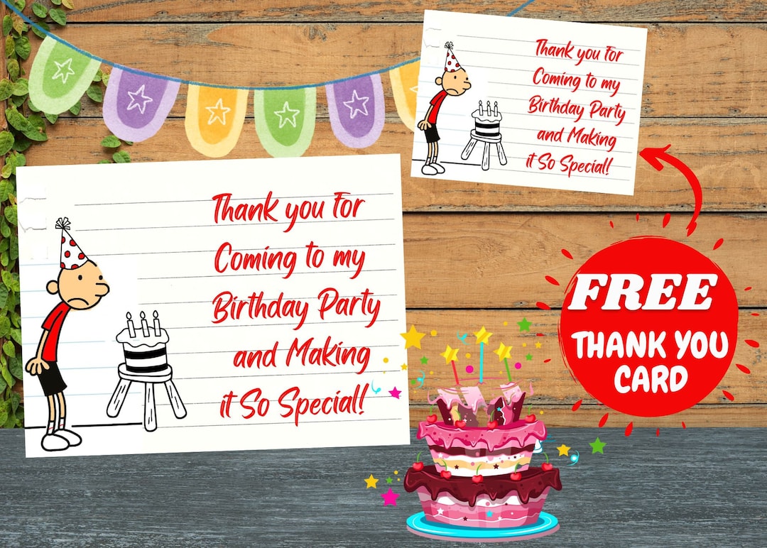 Diary of a Wimpy Kid Birthday Invitation, Rodrick Rules Theme (PDF ...
