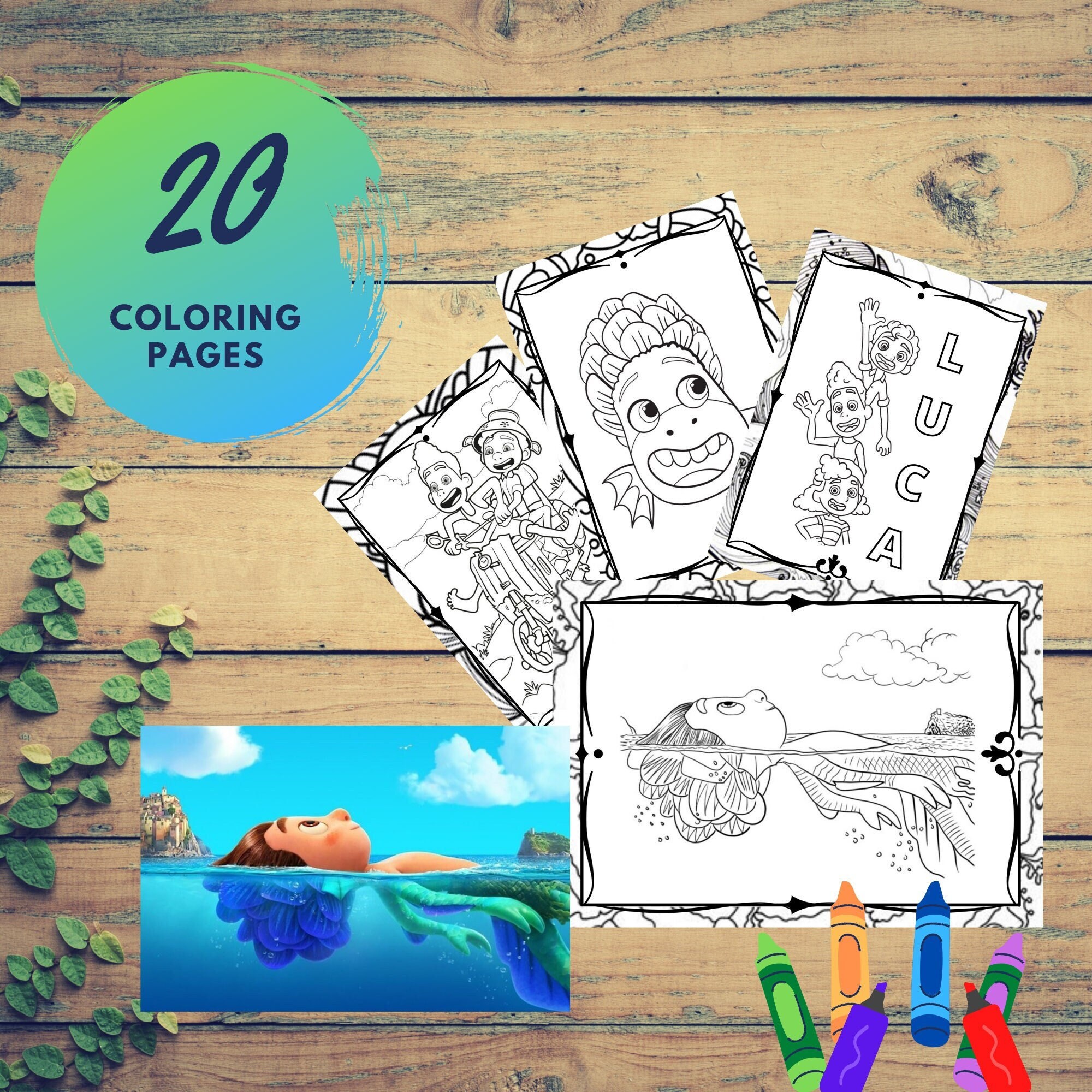 Luca Coloring Pages for Kids Printable Pdf Files Print and - Etsy