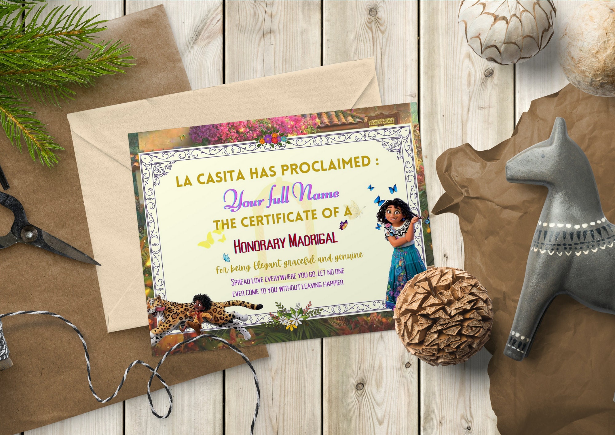 ENCANTO Mirabel Editable Party Certificate Kids Card Invite Custom ...
