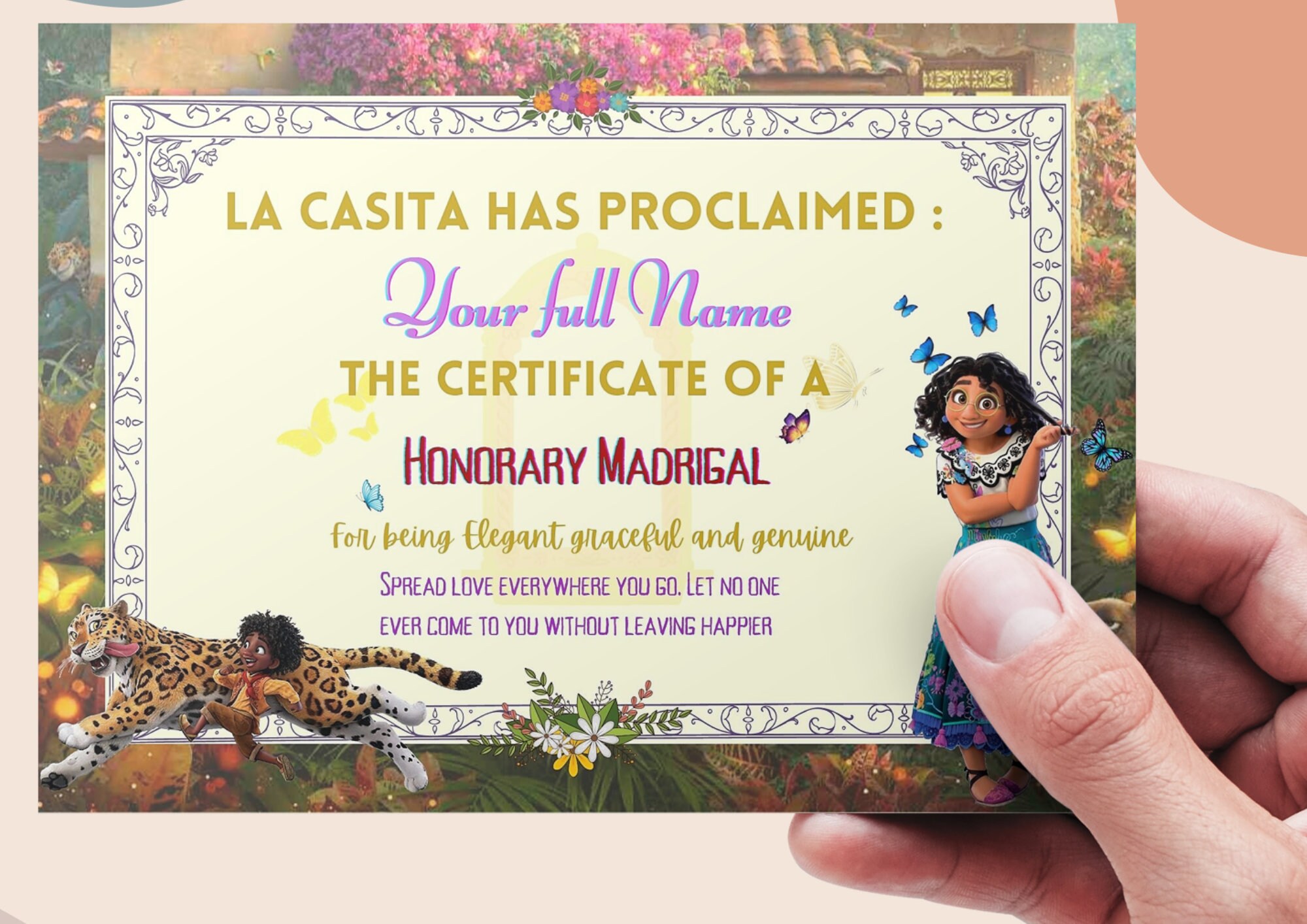ENCANTO Mirabel Editable Party Certificate Kids Card Invite Custom ...