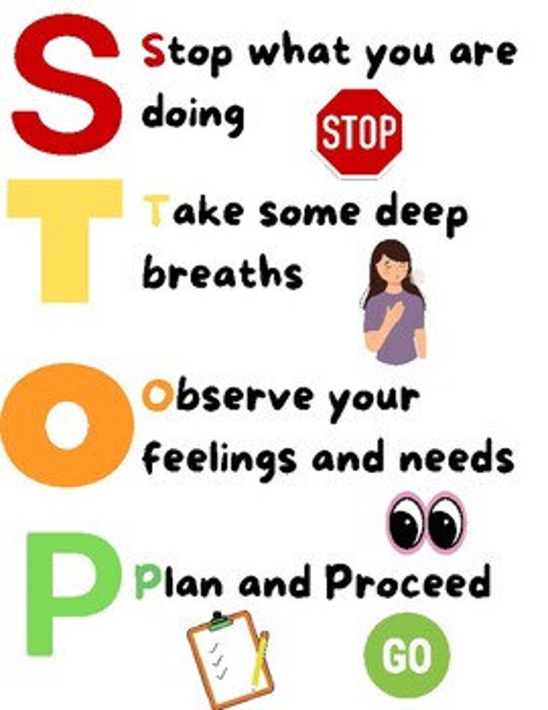 Stop Mindfulness Technique - Digital Prints - Etsy