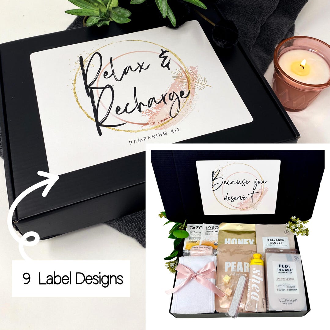 Spa Gift Box for Her With Face Masks, Pedi Kit, Care Package for Women ...