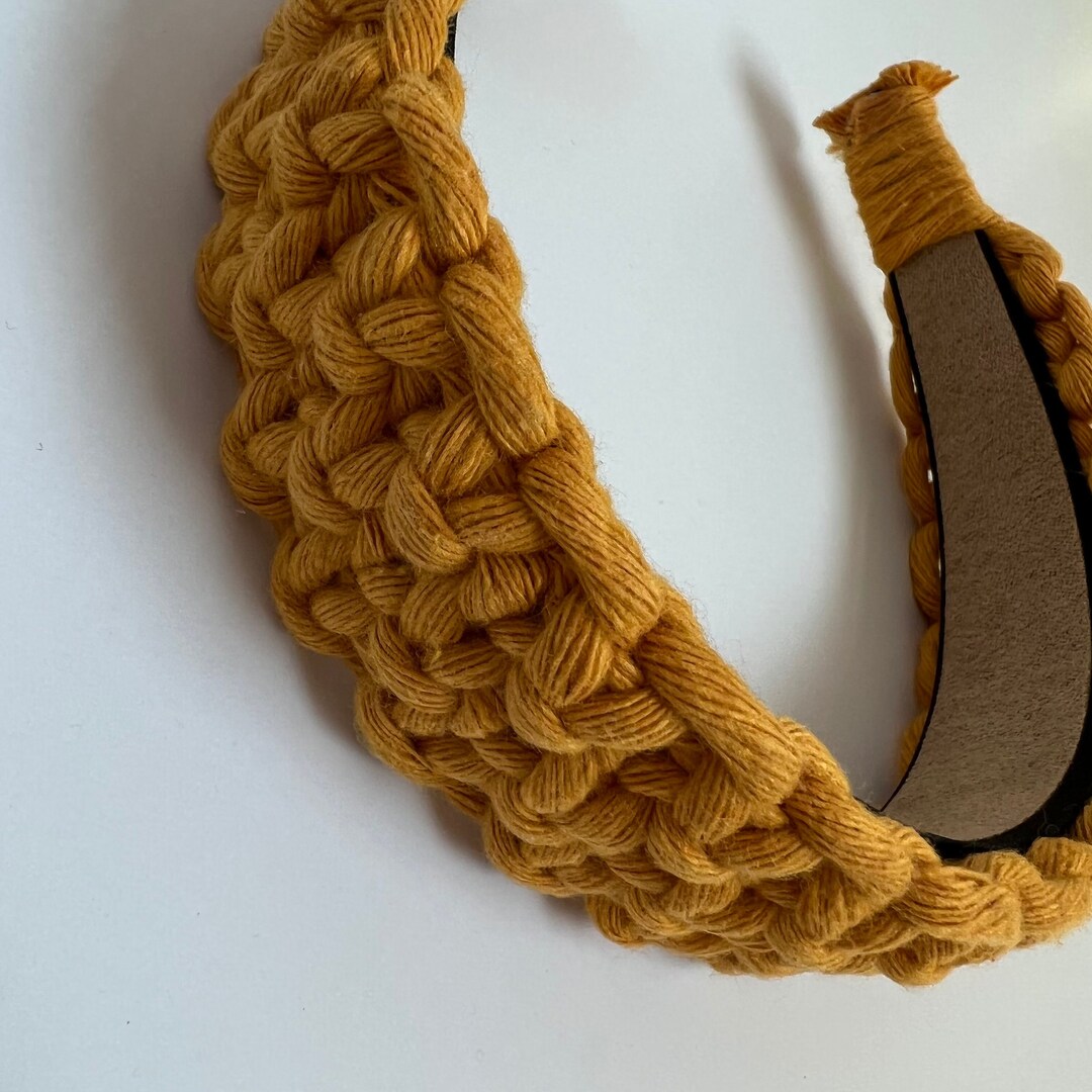 Flexible Headband With Macrame Fabric, Hand-woven Hair Accessory ...