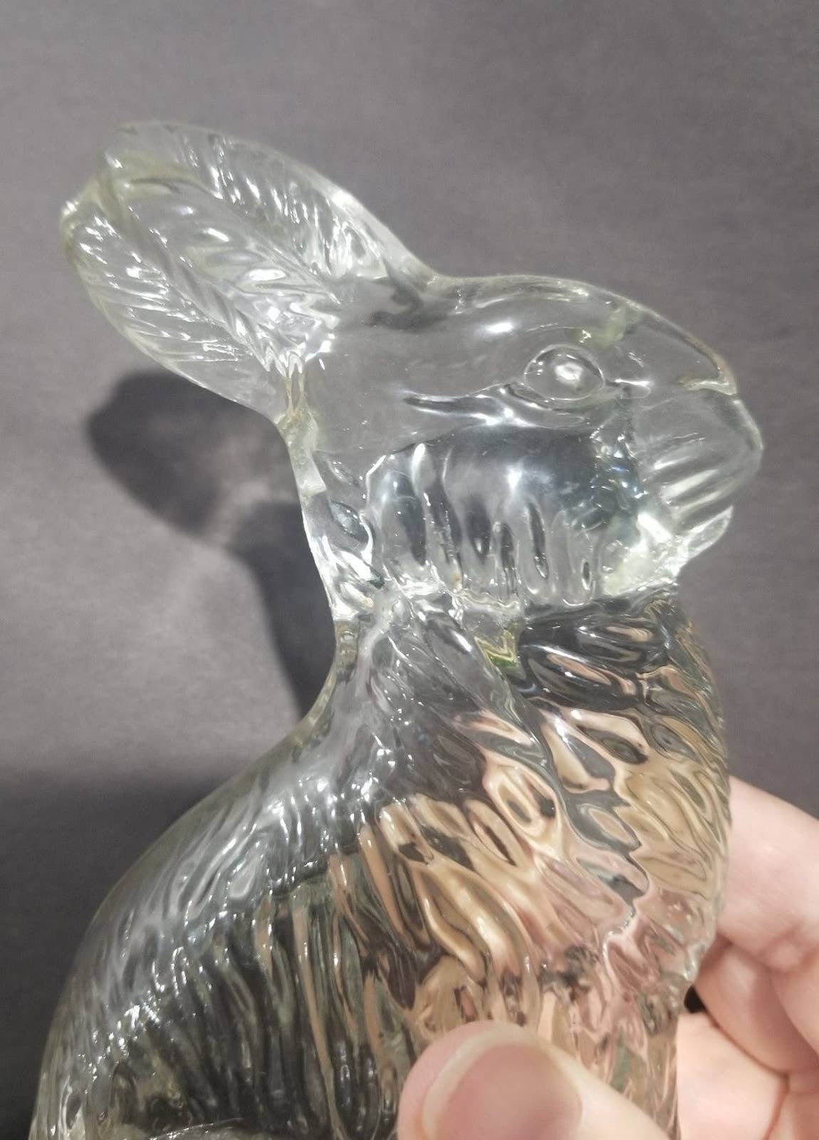 Vintage Clear Glass Rabbit - Etsy
