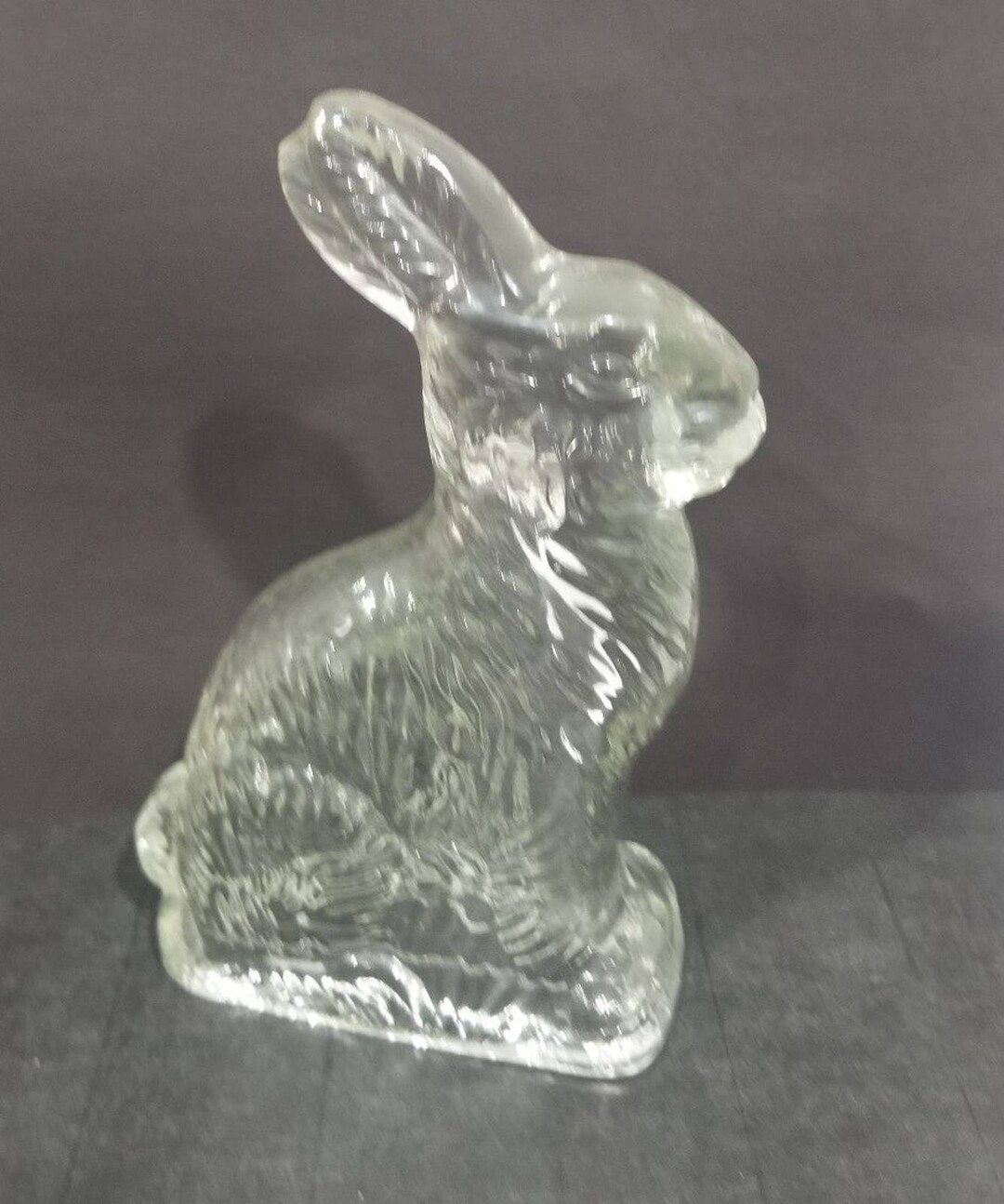 Vintage Clear Glass Rabbit - Etsy