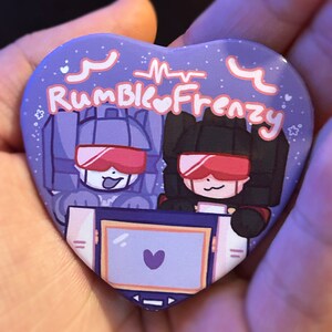 Rumble & Frenzy Tf G1 Heart Shaped Button - Etsy