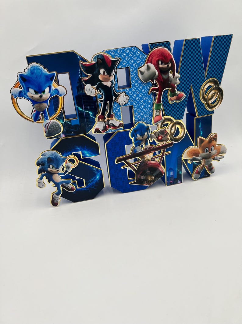 Custom Sonic the Hedgehog 3D Letters / Sonic Birthday Party Decorations ...
