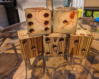 Handmade Rustic Wood Yard Dice Set STAINED - Etsy
