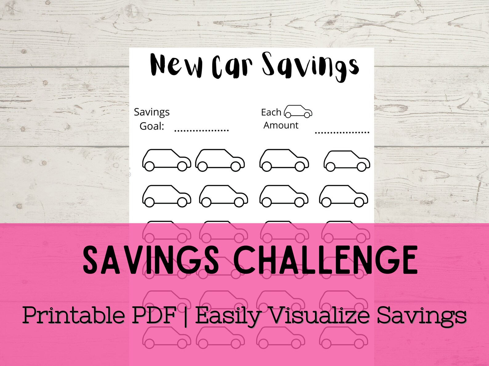 New Car Savings Challenge | Savings Tracker | Savings Challenge Tracker ...
