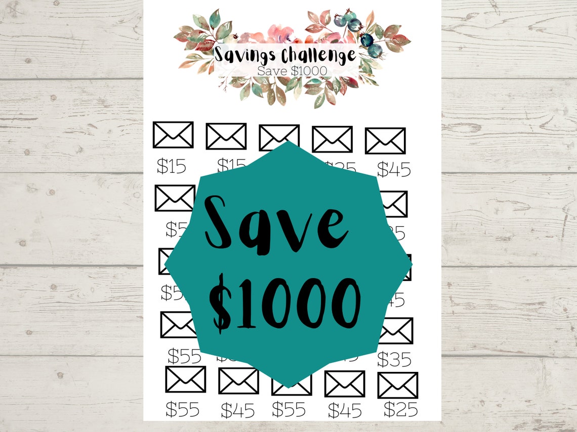 Savings Challenge | Save 1000 Dollars | Savings Challenge Printable ...