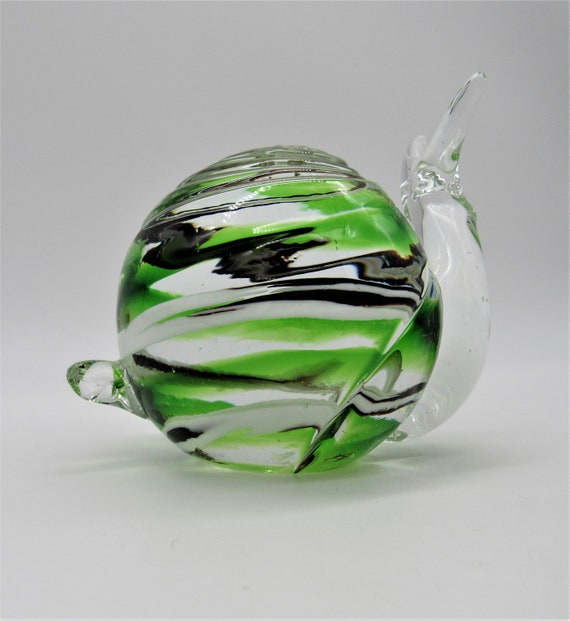 Murano Style Art Glass Snail Paperweight Vintage Art Glass - Etsy