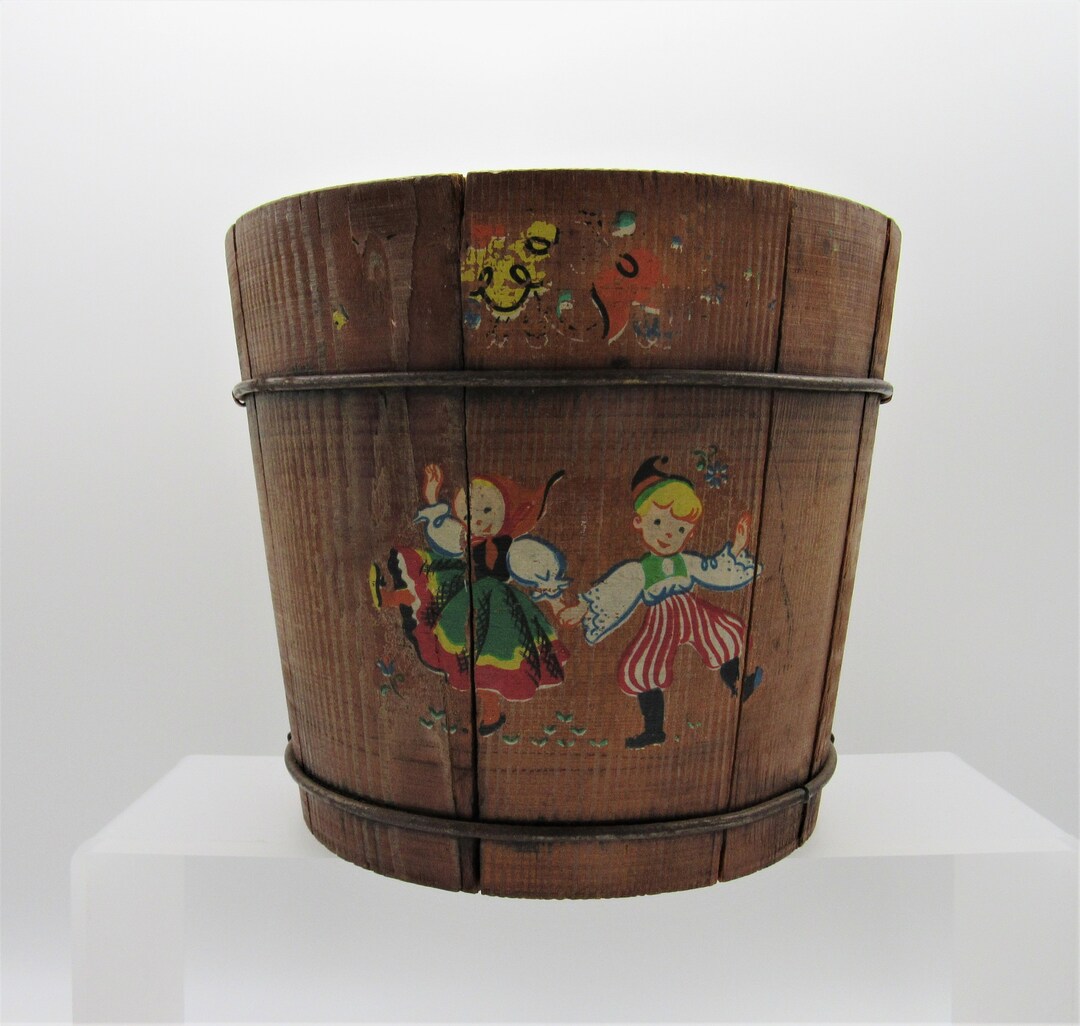 Antique Primitive Wooden Bucket, New England Staved, Painted Pail - Etsy