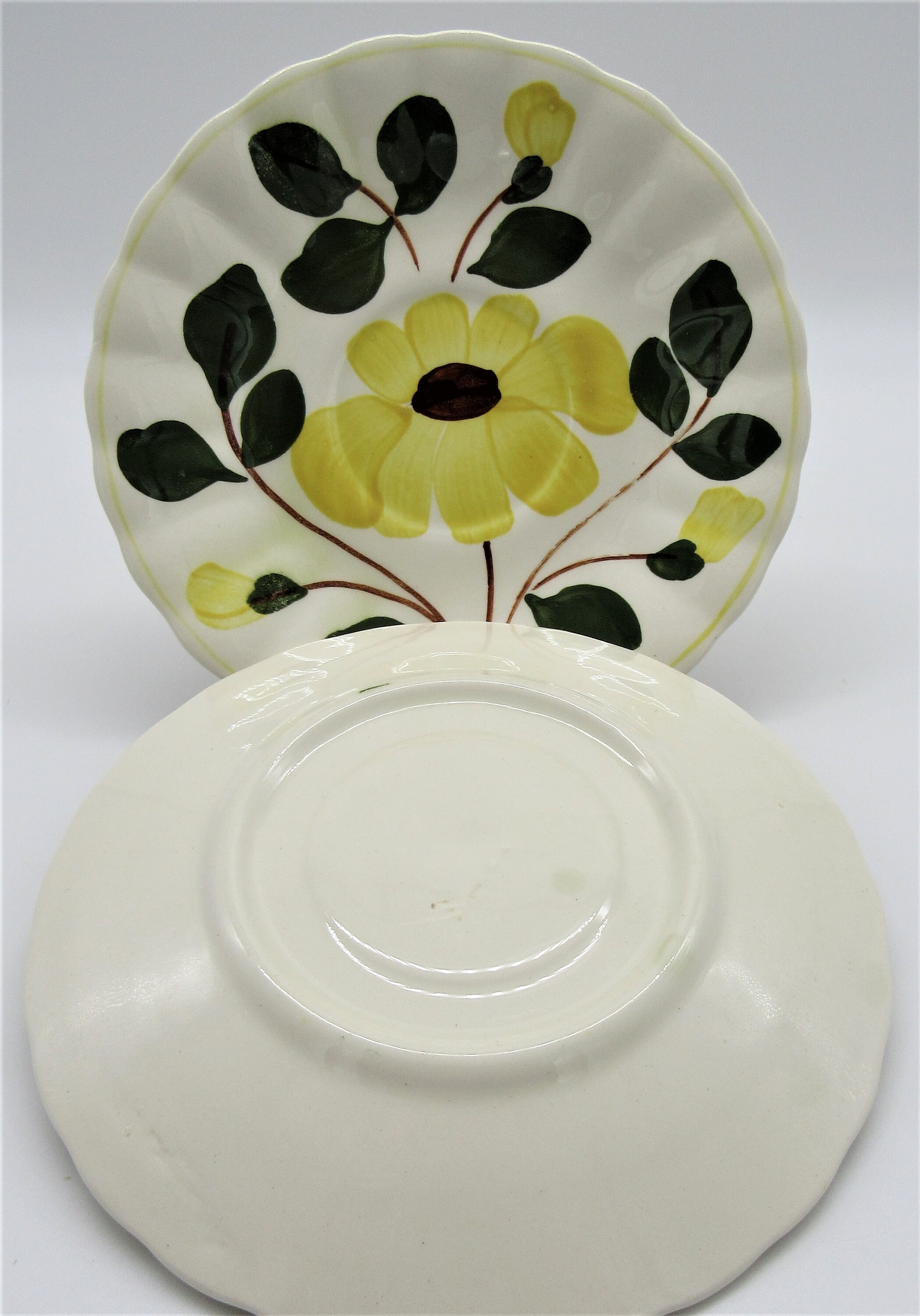 Blue Ridge Southern Pottery Yellow Nocturne Colonial Saucers - Etsy