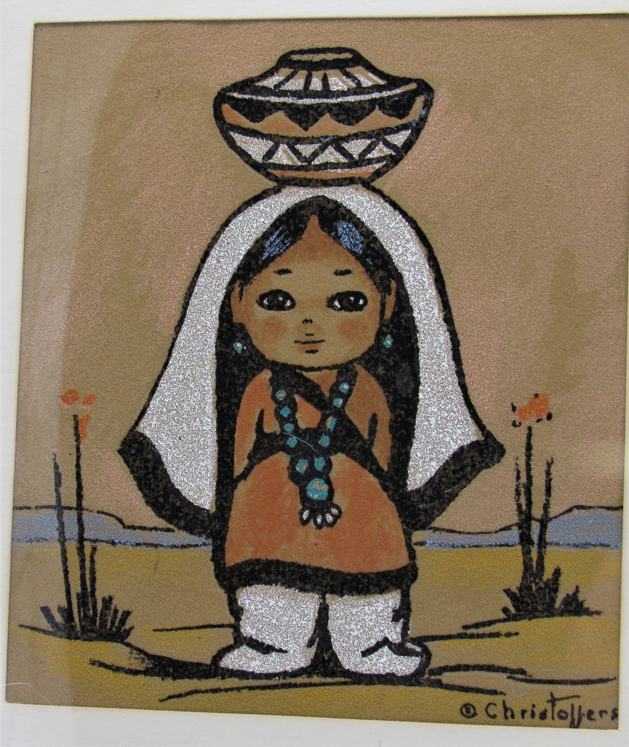 Vintage Gerda Christoffersen Signed 1960's Oodees Native American Child ...