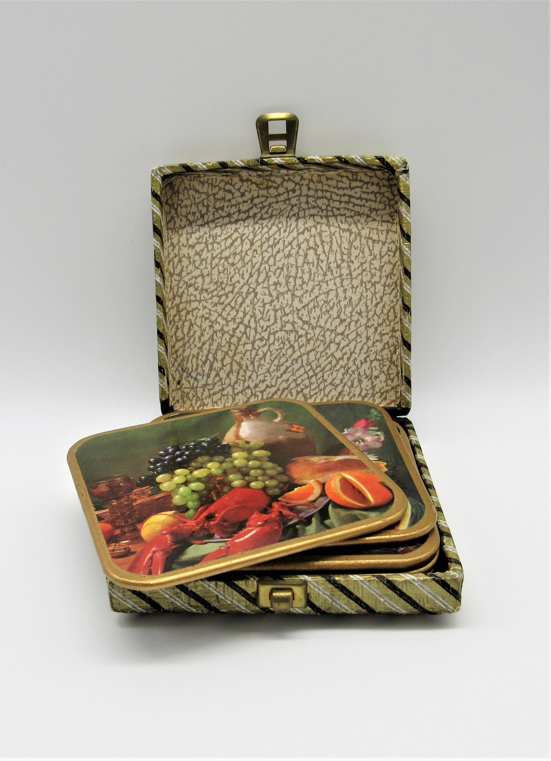 Vintage Win-el-ware England Coaster Set Banquet Feast Themed - Etsy