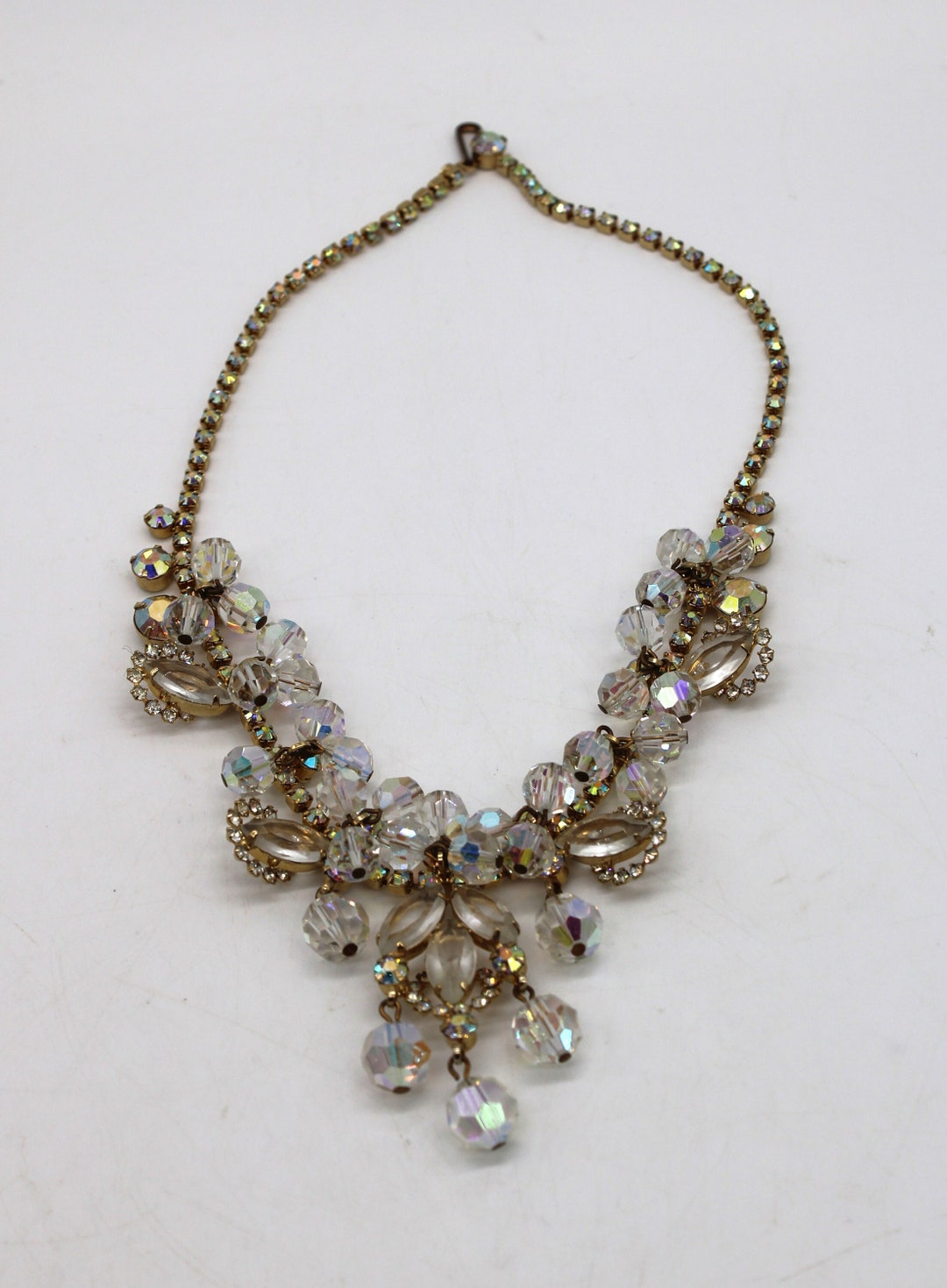 Vintage D&E Juliana Aurora Borealis Rhinestone and Crystal Cascade ...