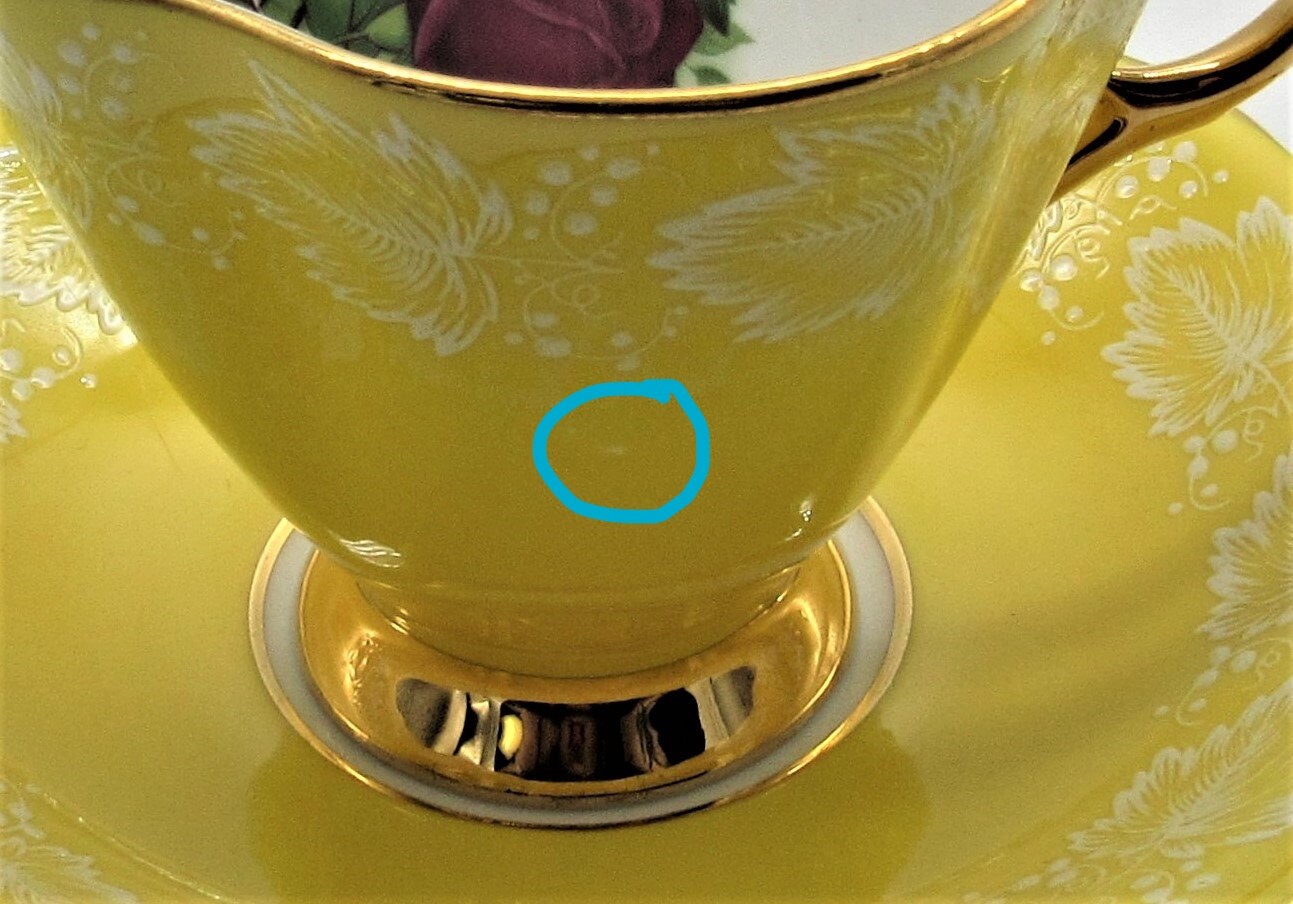 Vintage Clarence English Bone China Tea Cup and Saucer in Bright Yellow ...