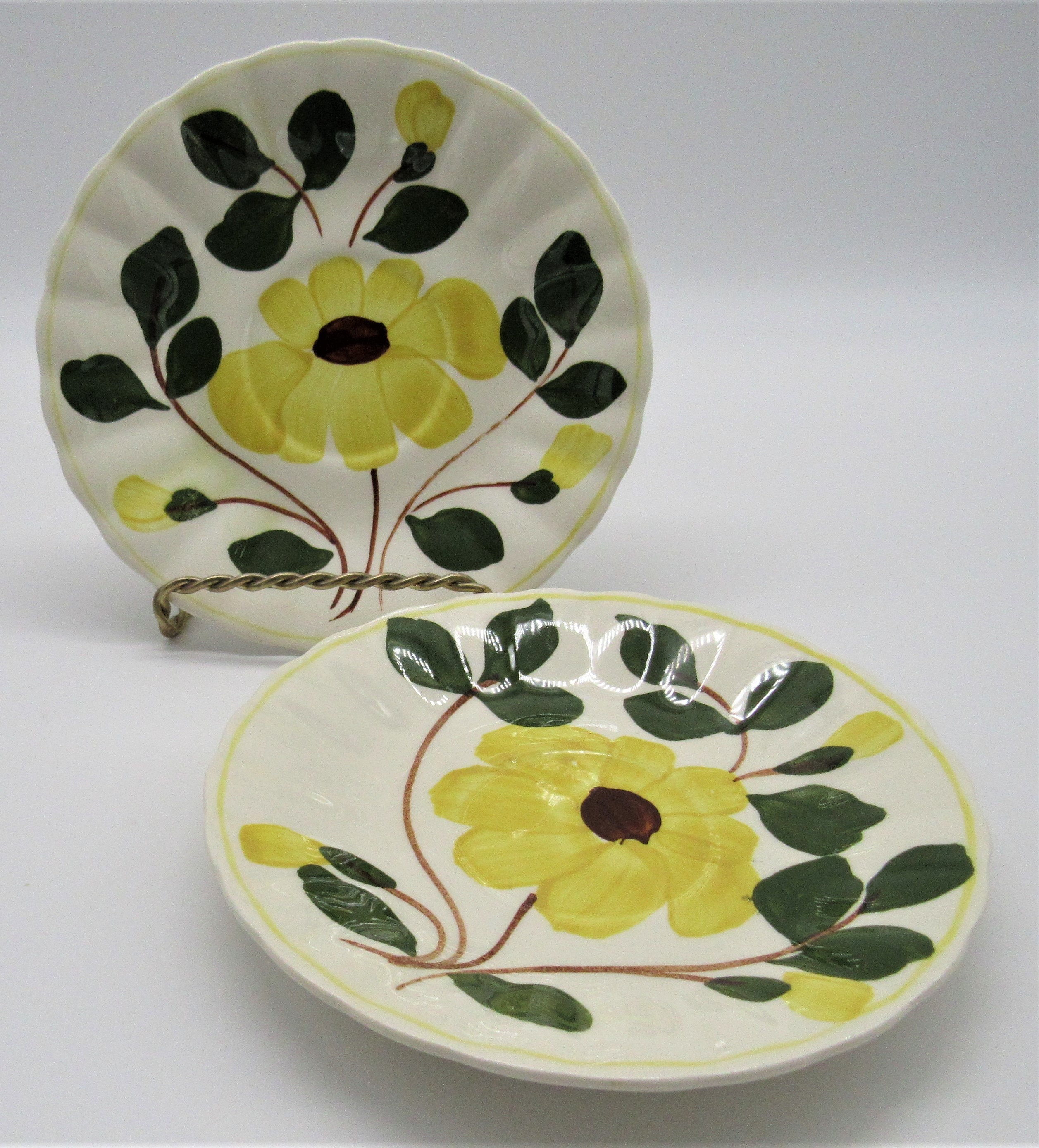 Blue Ridge Southern Pottery Yellow Nocturne Colonial Saucers - Etsy