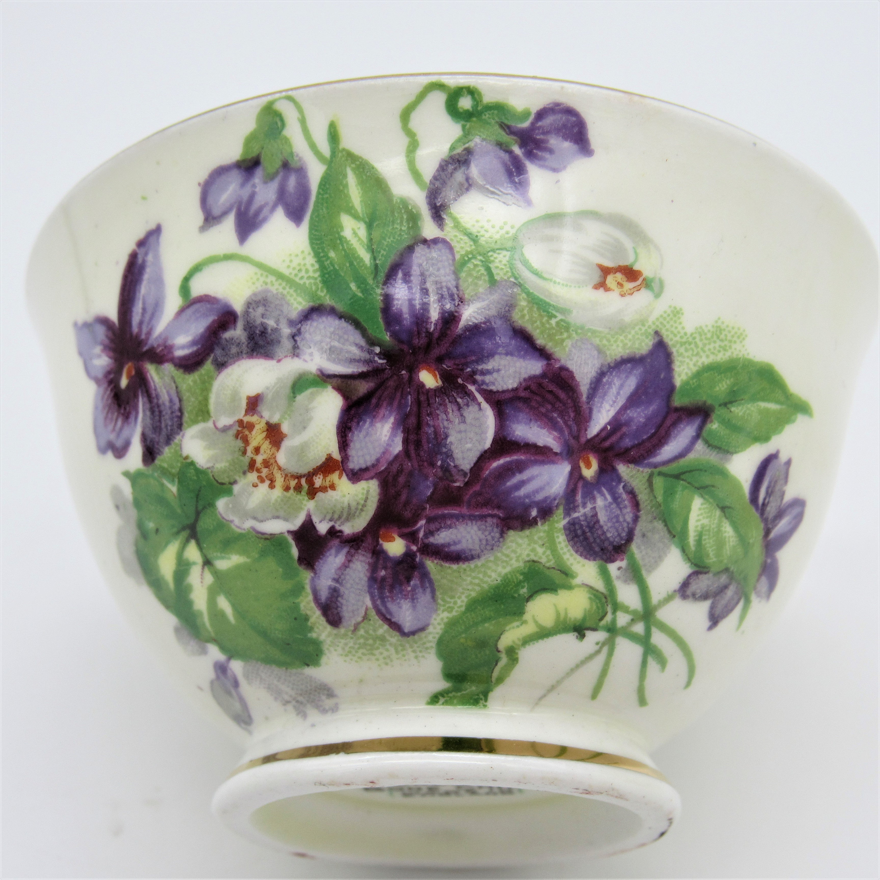 H & M Sutherland English Bone China devon Violets Sugar and Creamer Set ...