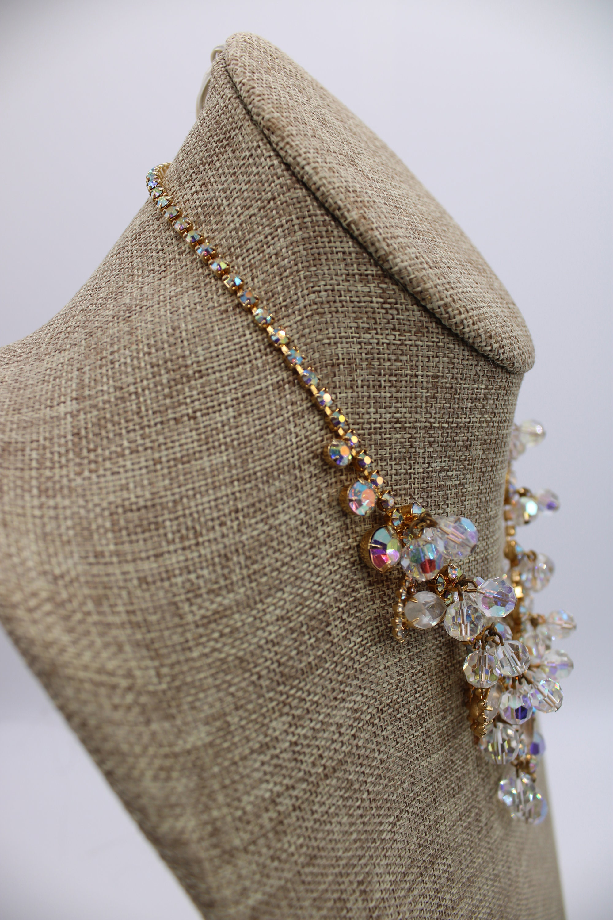 Vintage D&E Juliana Aurora Borealis Rhinestone and Crystal Cascade ...