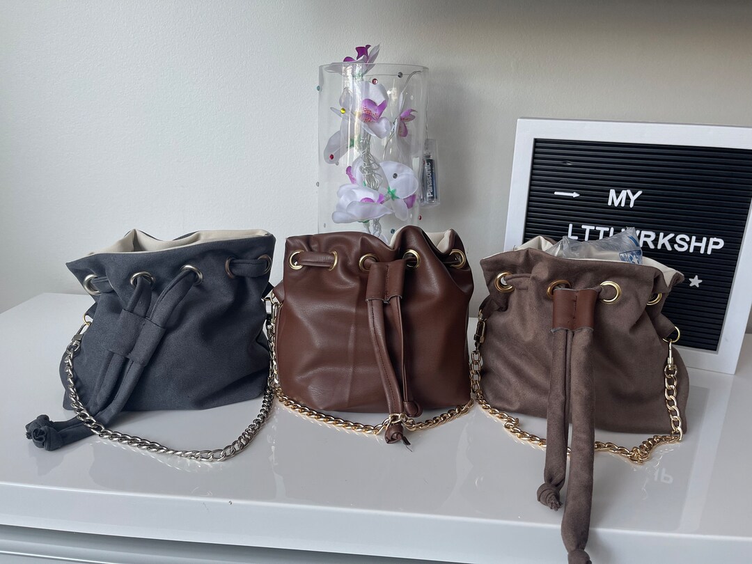Mini Drawstring Bucket Bag| Handmade| Gift Ideas| Bridesmaid ...