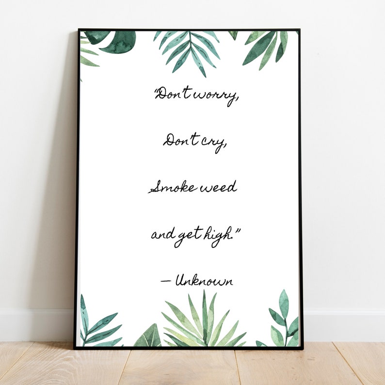 Digital Print Cannabis Poster, Wall Art, Minimalist, Printable Poster ...