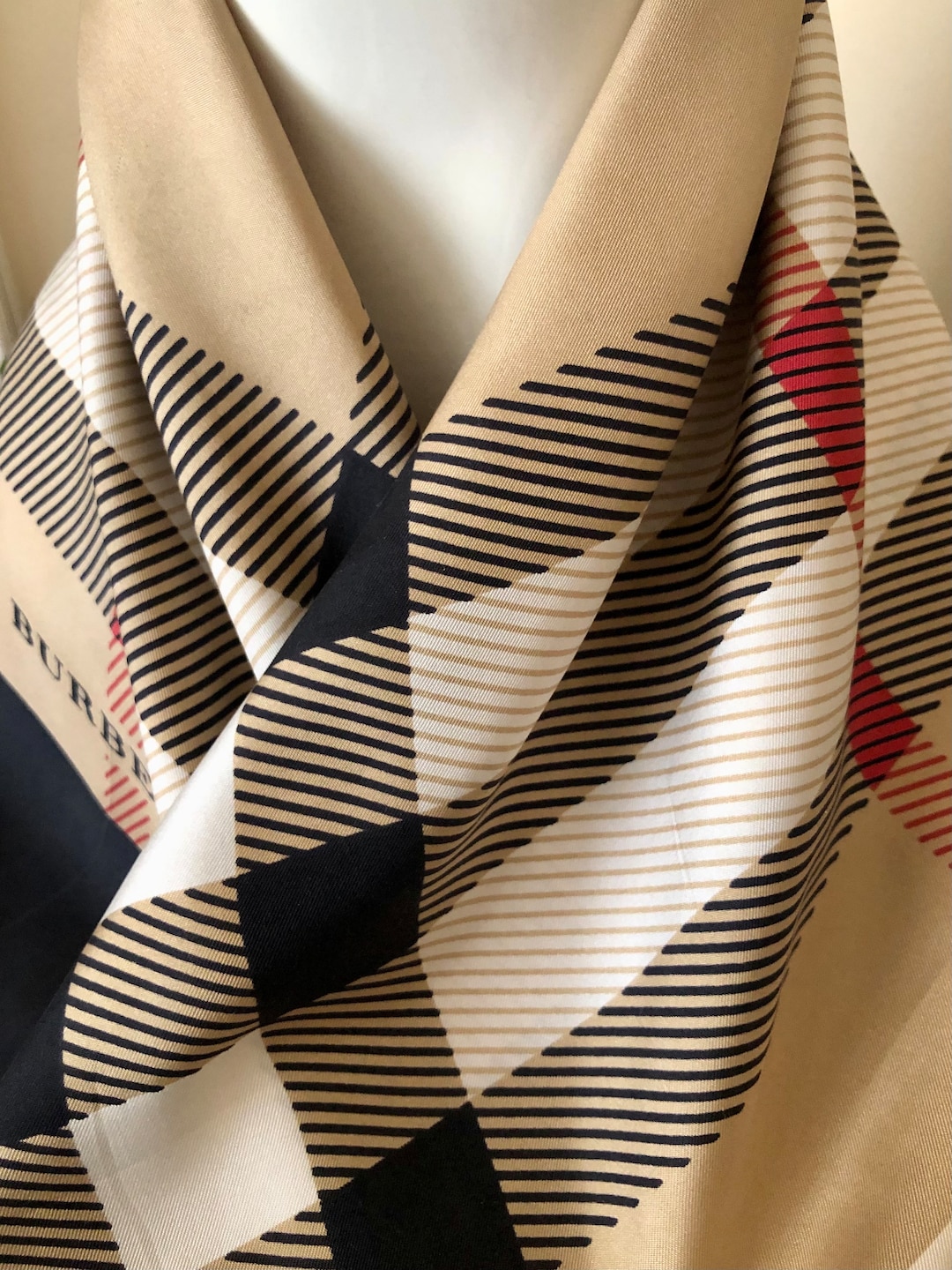 Vintage Burberry Silk Scarf Classic Burberry Scarf Women Scarves Gift ...