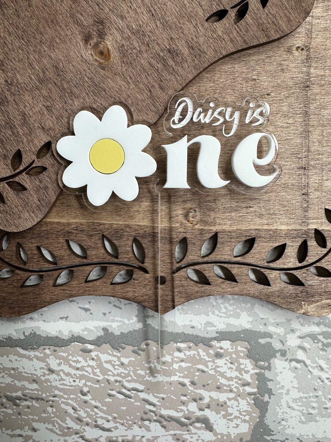 Daisy Flower First Birthday Acrylic Cake Topper/personalised Cake ...