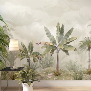 Peel and Stick Wallpaper Palm Trees Large Scale Mural Palm Wallpaper ...